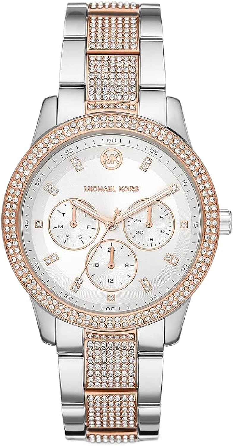 Michael Kors MK6827 Tibby White Chronograph Glitz Dial Two T ...